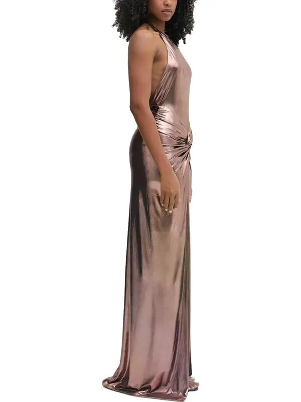 Retrofete Anida Twist-detail Halterneck Maxi Dress - Pink