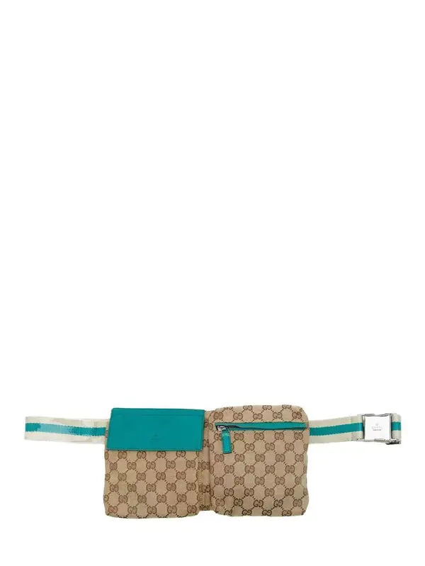 Gucci Gg Canvas Web Double Pocket Belt Bag - Neutrals