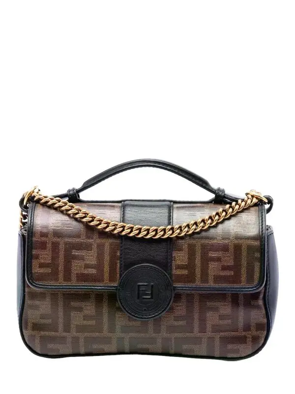 Fendi Vitello Grace And Glazed Ff 1974 Double F Satchel - Brown
