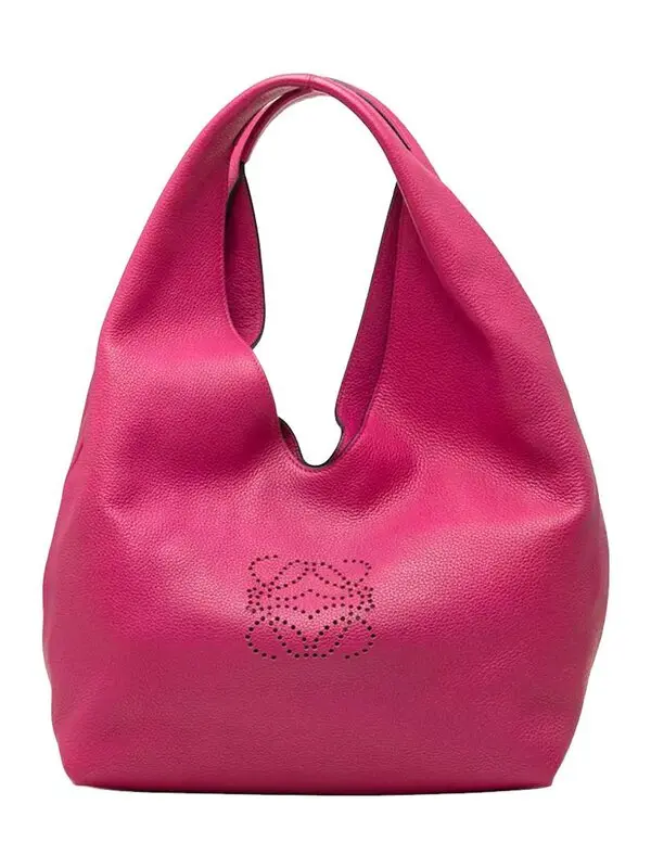 Loewe 2013 Calfskin Anagram Dunas Hobo Shoulder Bag - Pink