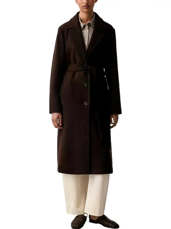 Marc O'polo Belted Button-up Coat - Brown