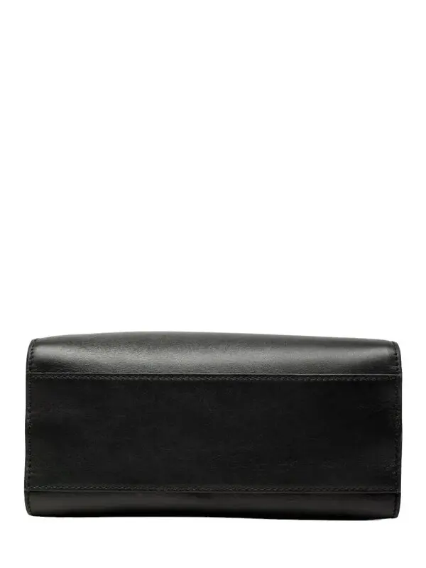 Gucci Nappa Bamboo Web Nymphaea Top Handle Bag Satchel - Black