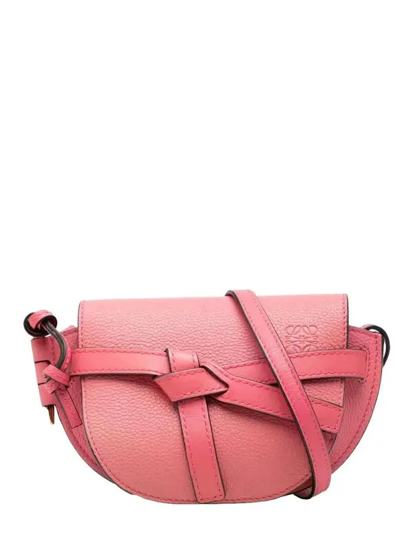 Loewe Mini Leather Gate Crossbody Bag - Pink