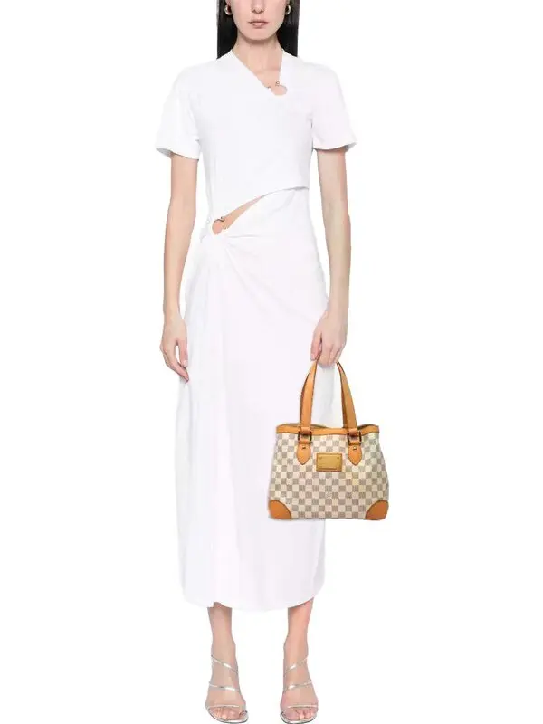 LOUIS VUITTON Damier Azur Hampstead Pm Tote Bag - White