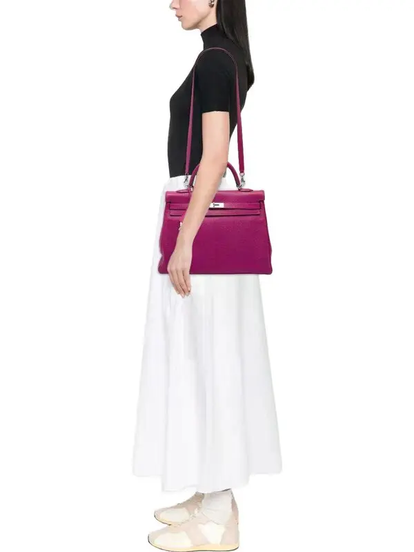 Hermès Togo Leather Kelly Ii Retourne 35 Satchel - Purple