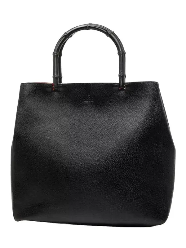 Gucci Pigskin Bamboo Tote Bag - Black