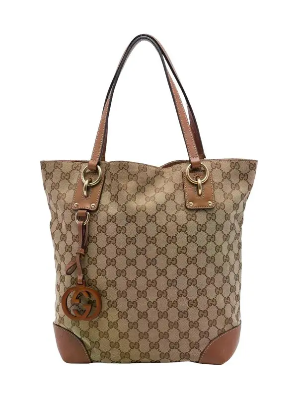 Gucci Gg Canvas Gg Charm Tote Bag - Neutrals