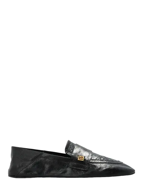 Balmain Logo-plaque Leather Loafers - Black
