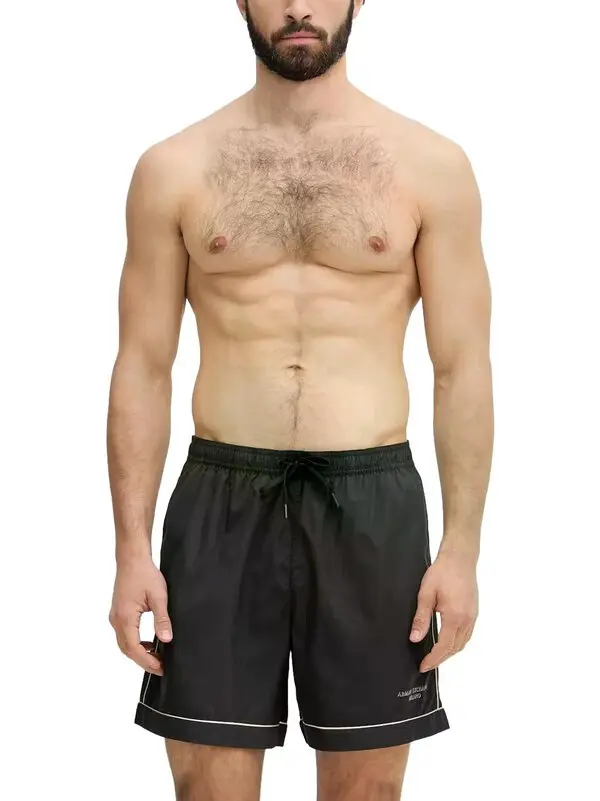Armani Exchange Logo Print Swim Shorts - Black