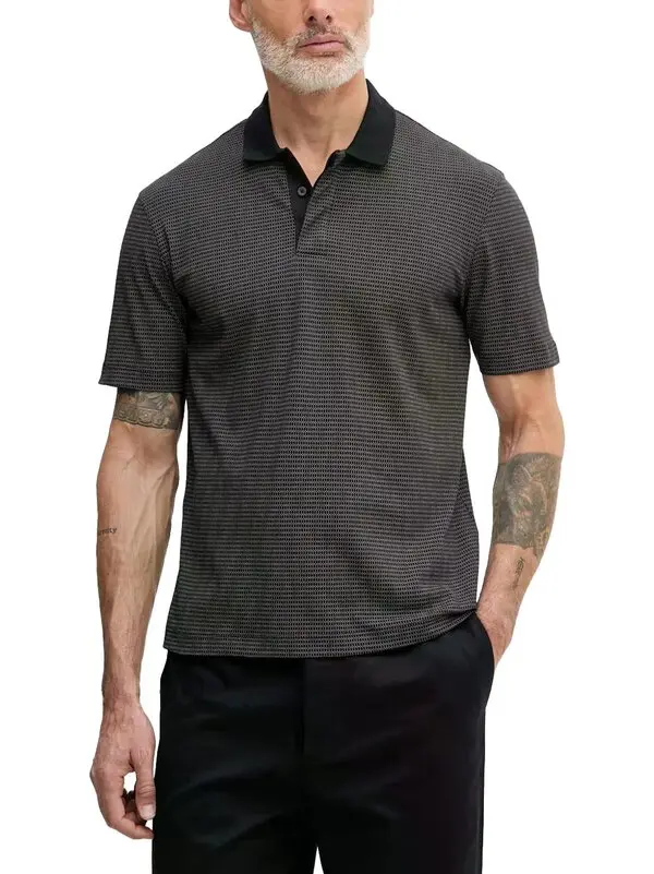 Armani Exchange Geometric-print Polo Shirt - Grey