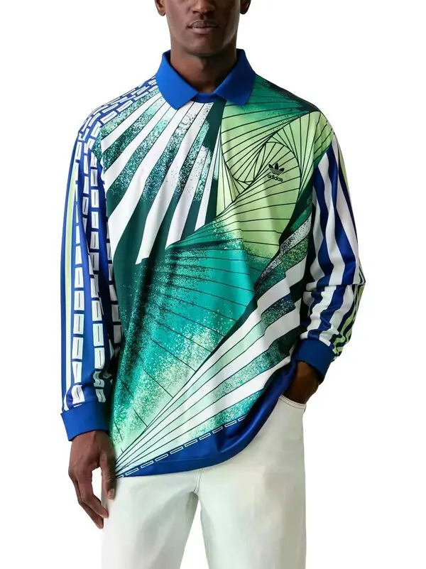 Adidas Graphic-print Long-sleeve T-shirt - Blue