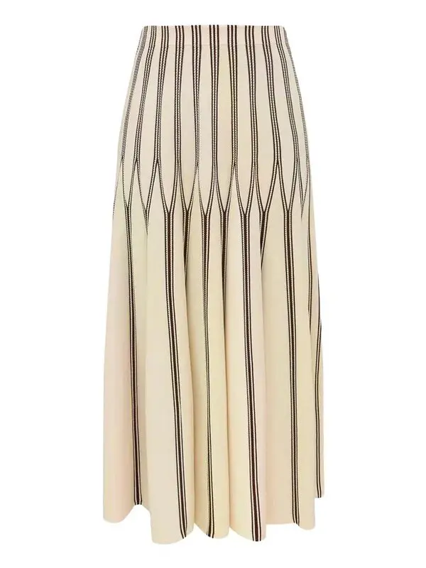 Zimmermann Valiant Striped Midi Skirt - Neutrals