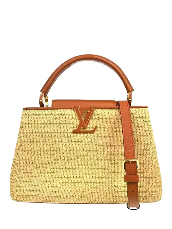 LOUIS VUITTON Capucines Raffia Tote Bag - Neutrals