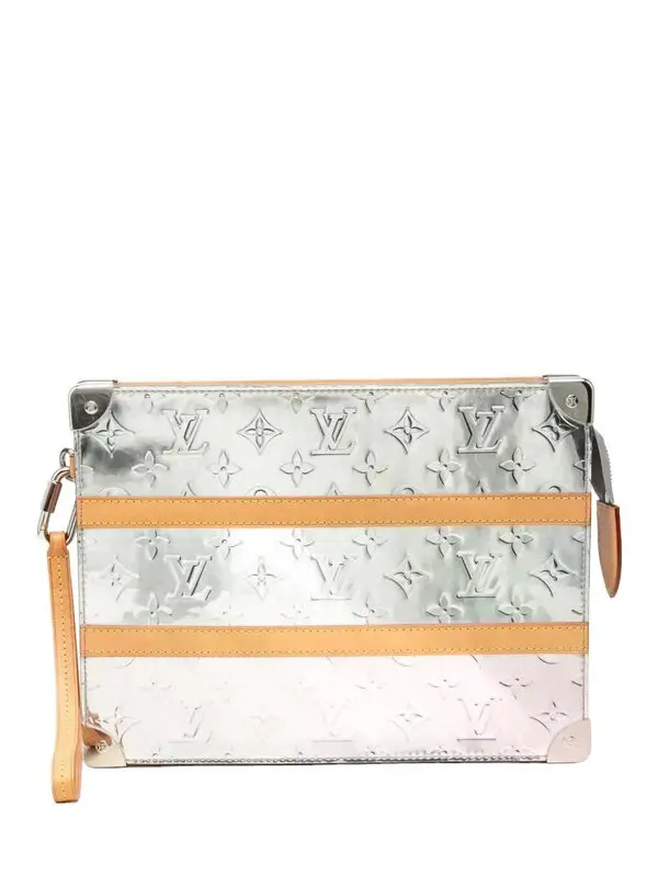 LOUIS VUITTON Monogram Mirror Trunk Pouch Clutch Bag - Silver