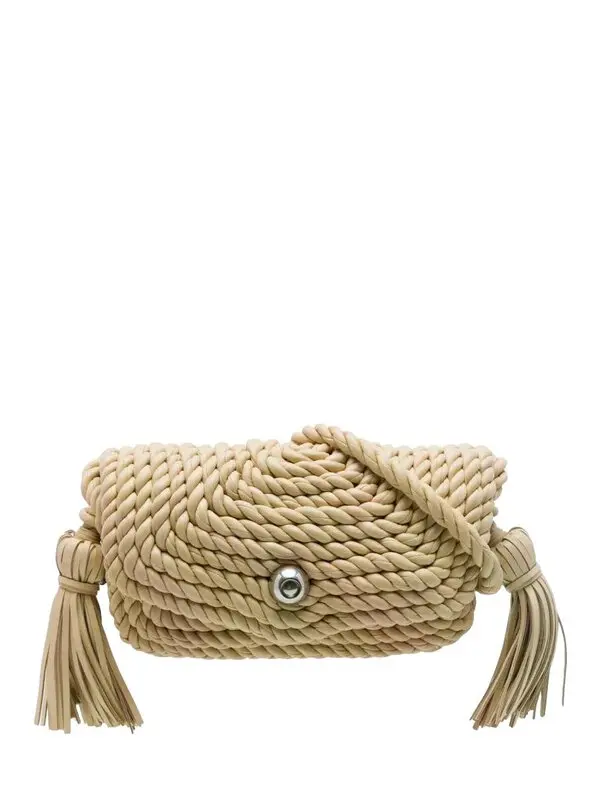 Bottega Veneta Twisted Lambskin Torchon Tasseled Crossbody Bag - Neutrals