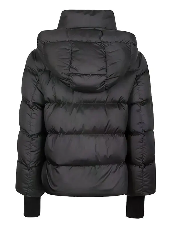 Add Hooded Single-breasted Coat - Black
