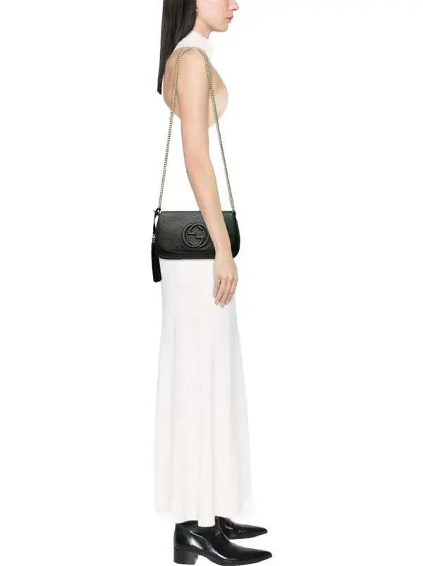 Gucci Soho Chain Flap Crossbody Bag - Black