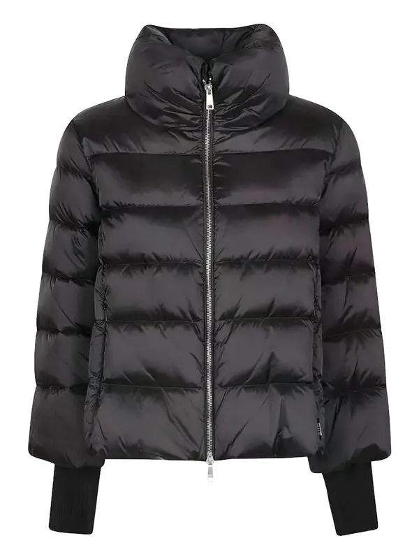 Add High-neck Puffer Jacket - Black