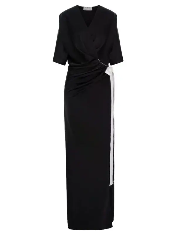 V:PM ATELIER Samantha Draped Maxi Dress - Black