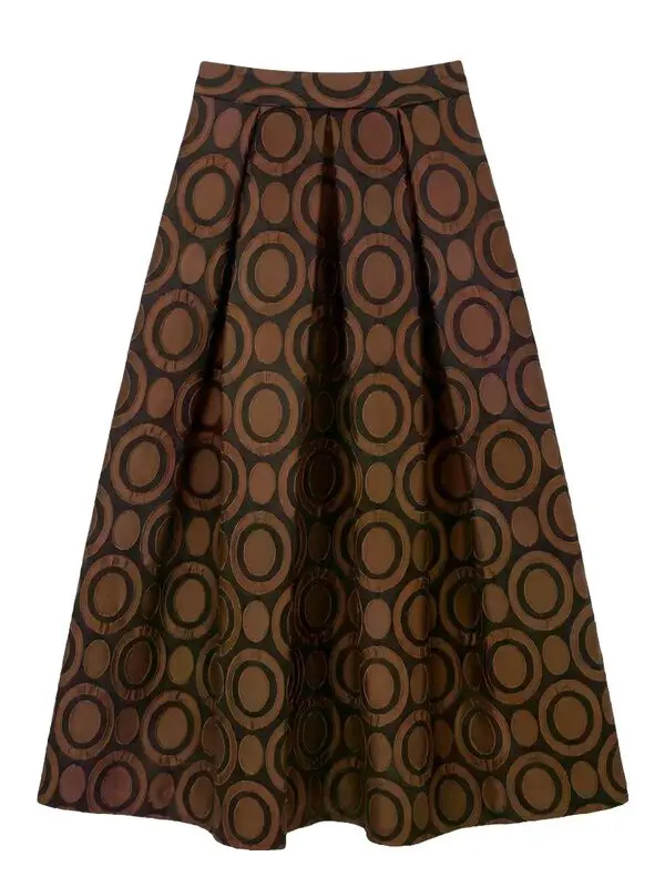 LUNATICA MILANO Zenith Jacquard Midi Skirt - Brown
