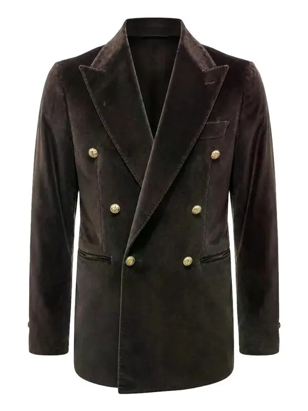FRANZESE COLLECTION Oscar-winning Red Carpet Double-breasted Blazer - Brown