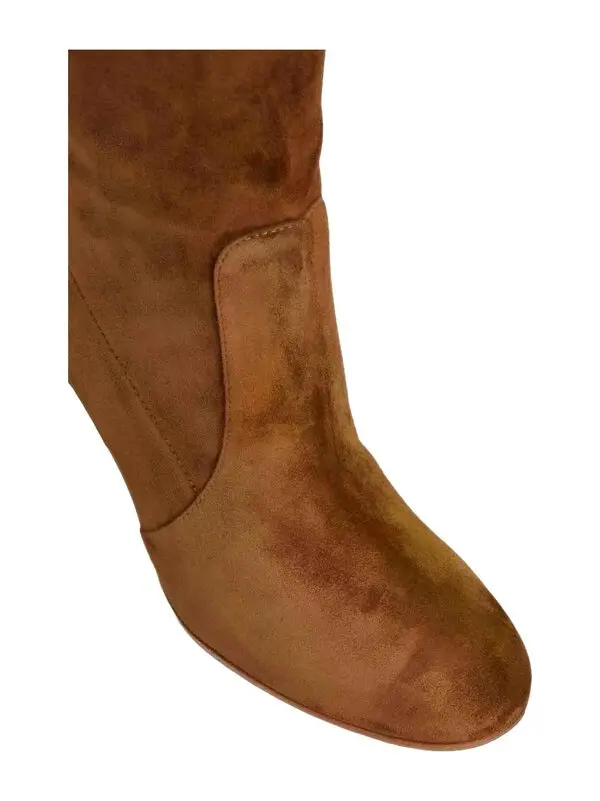 GIANVITO ROSSI Suede Block Heel Boots - Brown