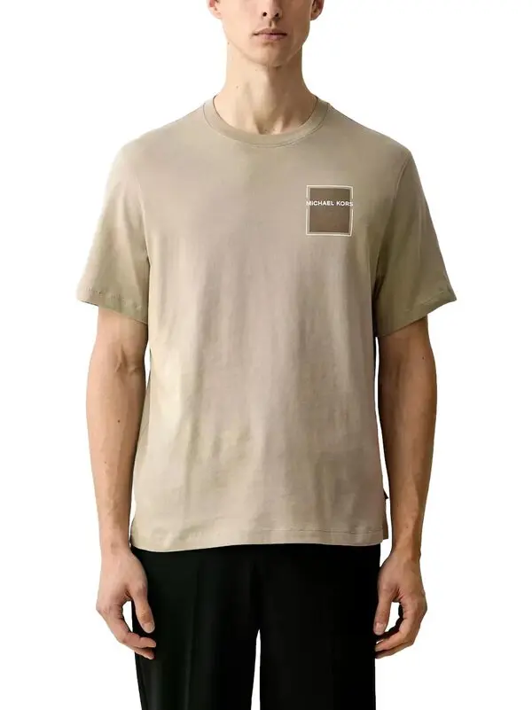 Michael Kors Cotton T-shirt With Graphic Logo - Neutrals