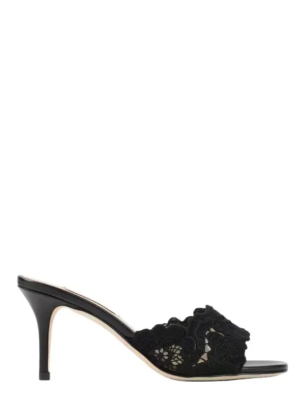 ARTEANA Como Lace-panel Leather Sandals - Black