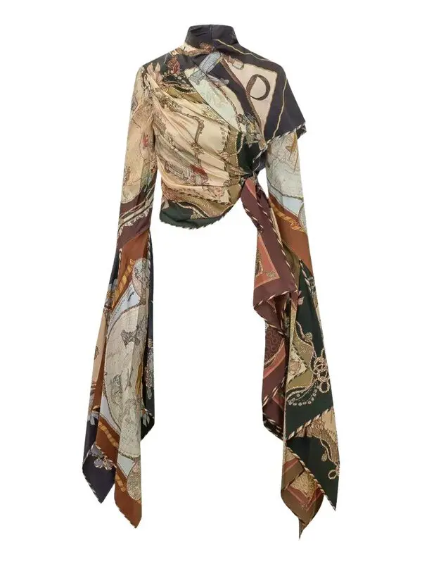 Zimmermann Valiant Draped Blouse - Brown