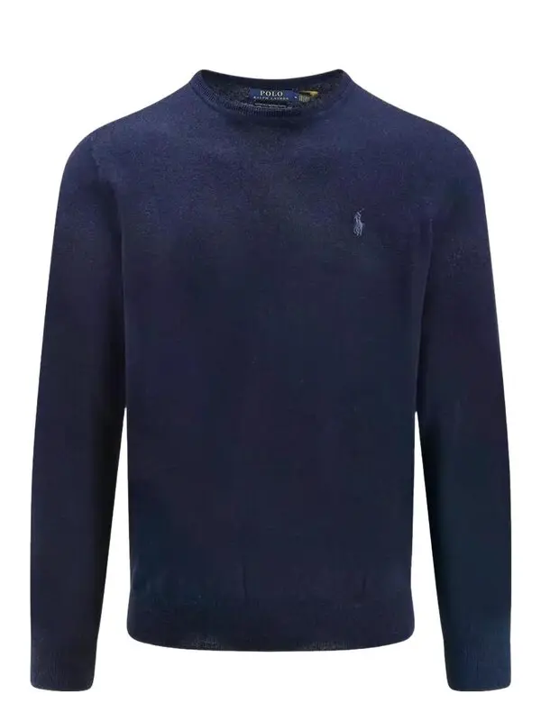 Polo Ralph Lauren Embroidered Logo Crew Neck Sweater - Blue