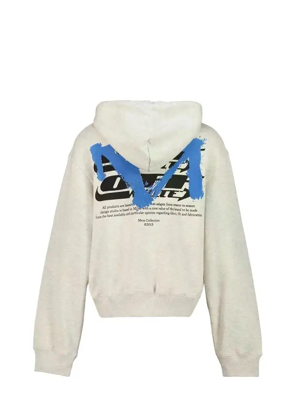 Off-White Logo-print Zip-up Hoodie - Grey
