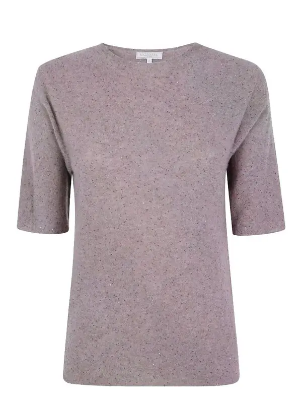 Antonelli Firenze Sequin Embellished Short-sleeved Sweater - Grey