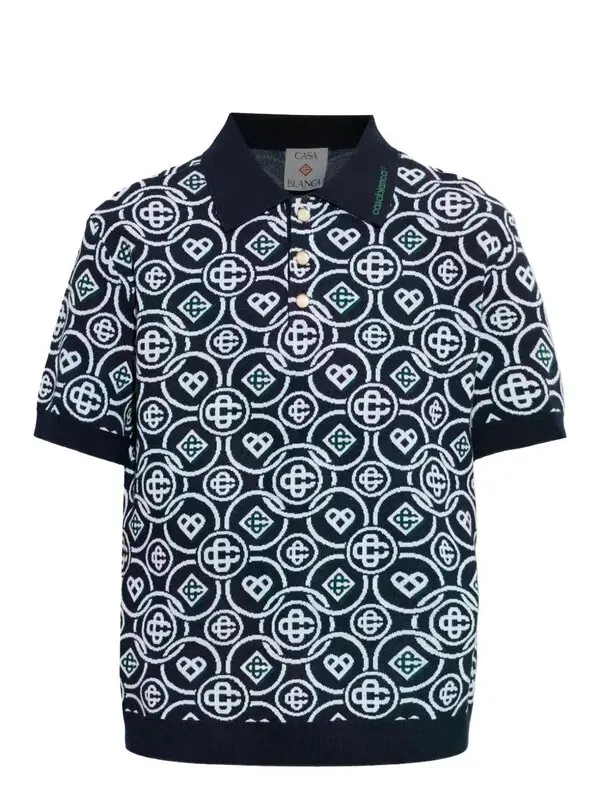 Casablanca Monogram Polo Shirt - Blue