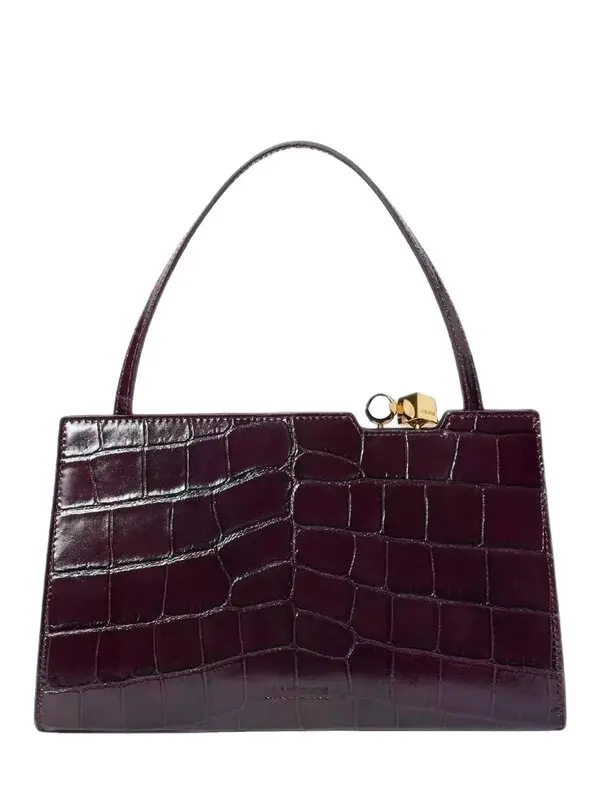 Jacquemus Bordeaux Croc-effect Leather Shoulder Bag - Purple