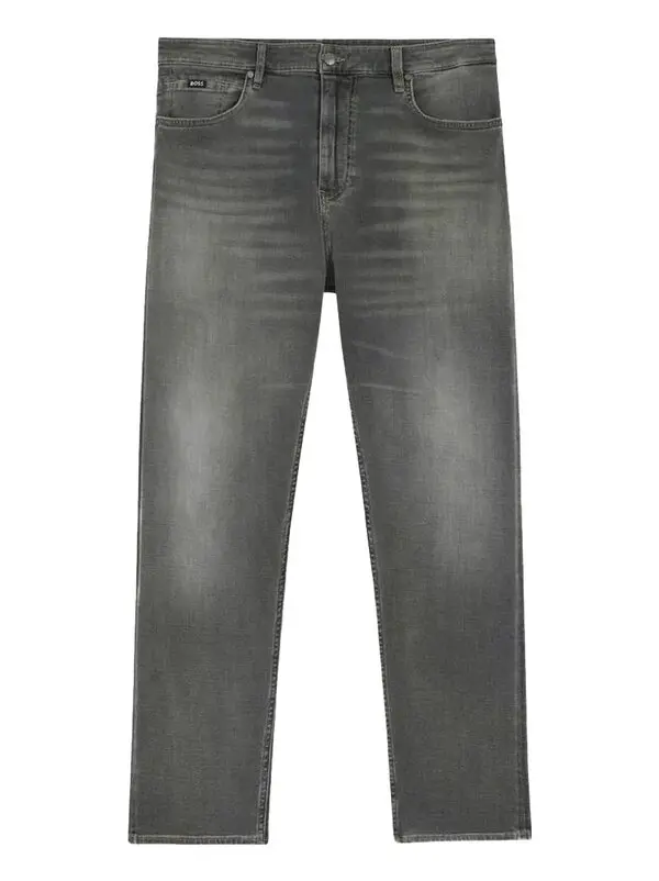 BOSS Straight-fit Stretch Denim Jeans - Grey