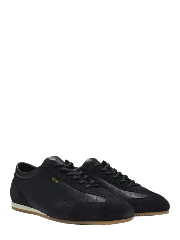 BOSS Leather And Suede Trim Sneakers - Blue