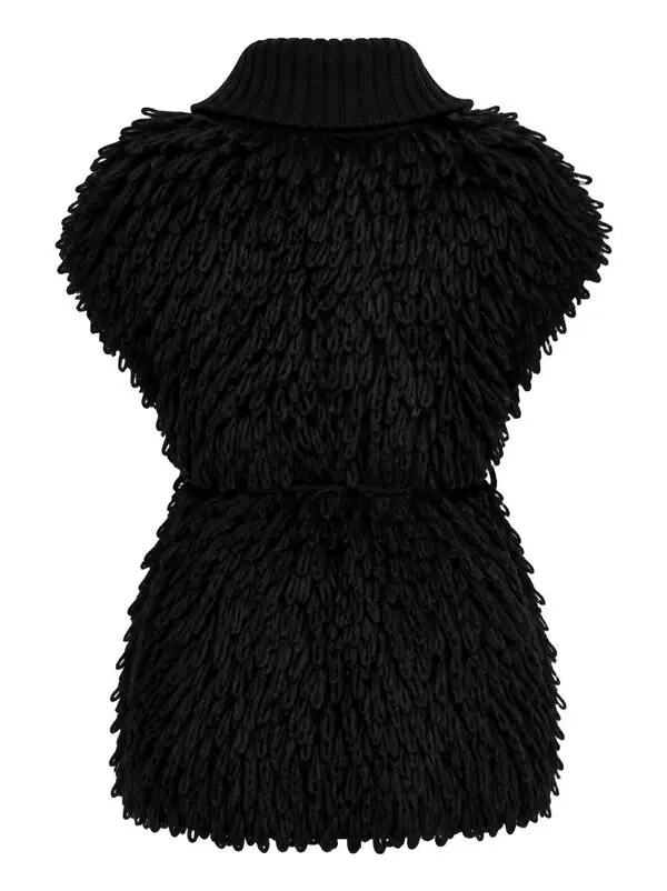 Liu Jo Loop-knit Sleeveless Jacket - Black