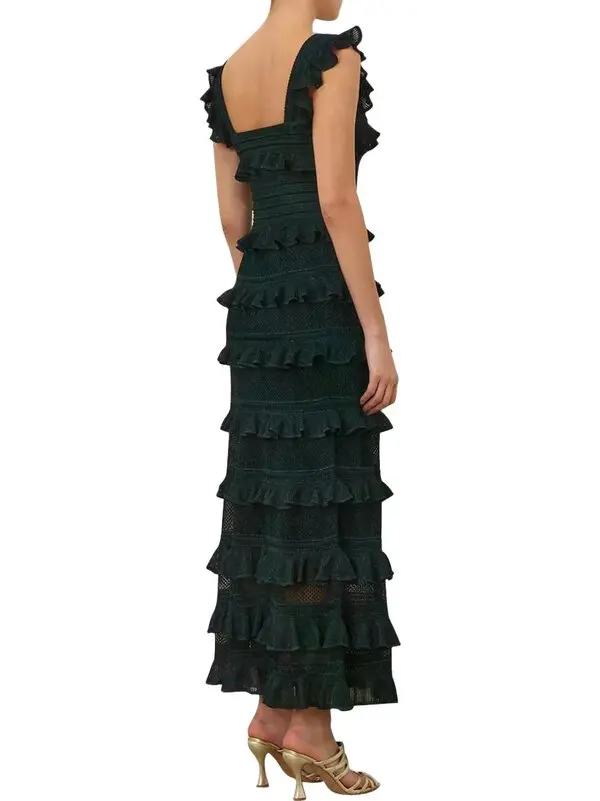 Zimmermann Valiant Ruffled Midi Skirt - Green