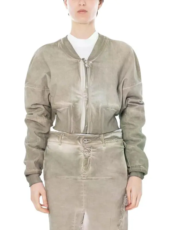 Rick Owens Flight Cropped Bomber Jacket - Neutrals