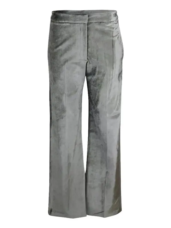 SUSAN BENDER Velvet Wide-leg Trousers - Grey