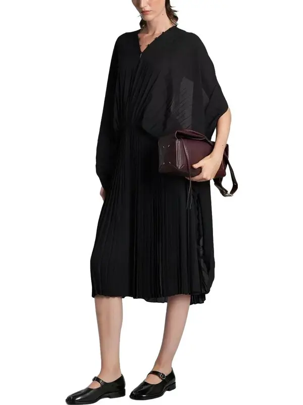 MAISON MARGIELA Pleated Open-back Midi Dress - Black