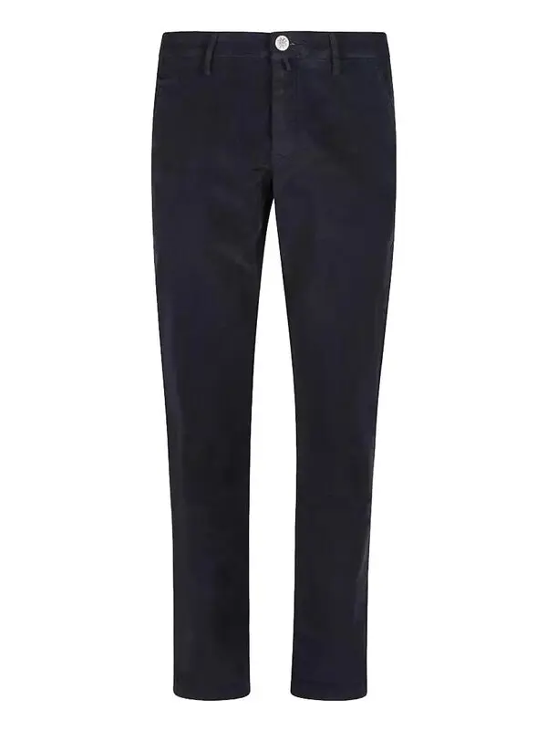 Jacob Cohen Belt-loop Cotton Trousers - Blue