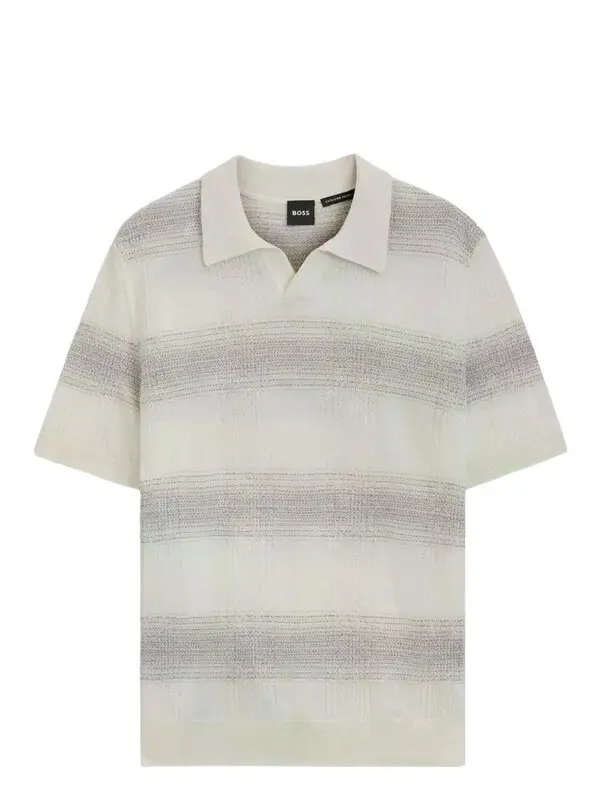 BOSS Check-pattern Short-sleeve Sweater - Neutrals