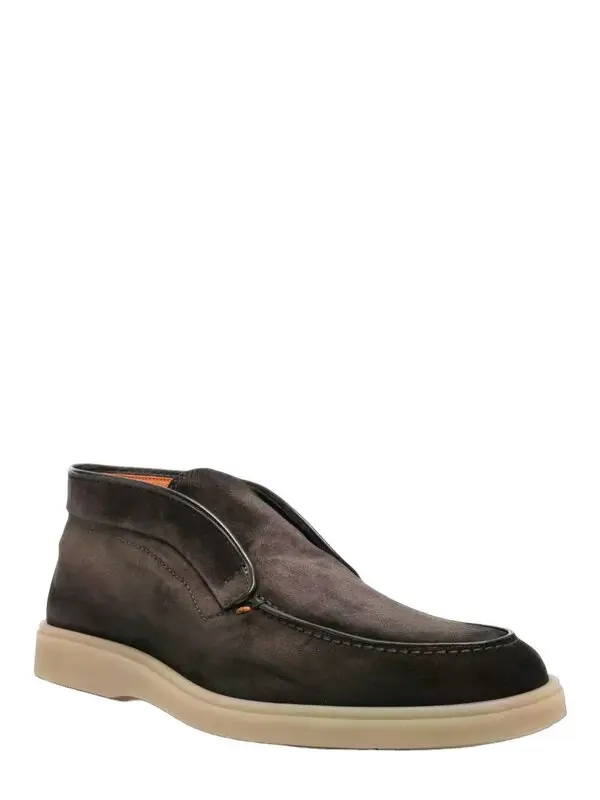 Santoni Suede Slip-on Desert Boots - Brown