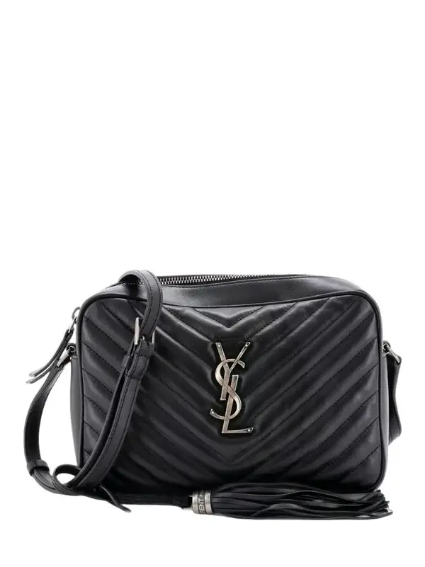 Saint Laurent Lou Camera Bag Matelassé Chevron Leather Small Crossbody Bag - Black