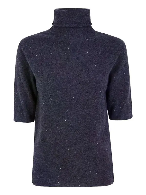 Antonelli Firenze Sequin-embellished Roll Neck Sweater - Grey