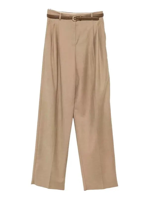 Max Mara Pleated Wide-leg Trousers - Neutrals