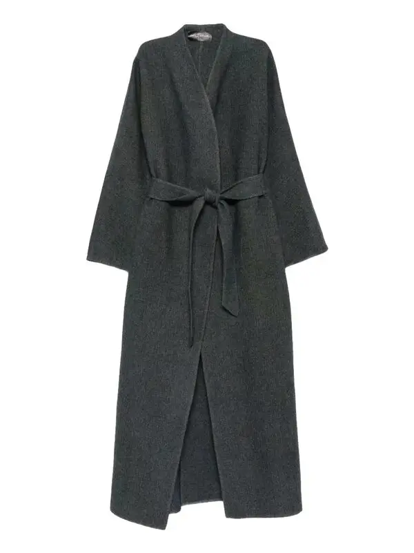 CORTANA Noon Belted Shawl-collar Oversized Coat - Blue