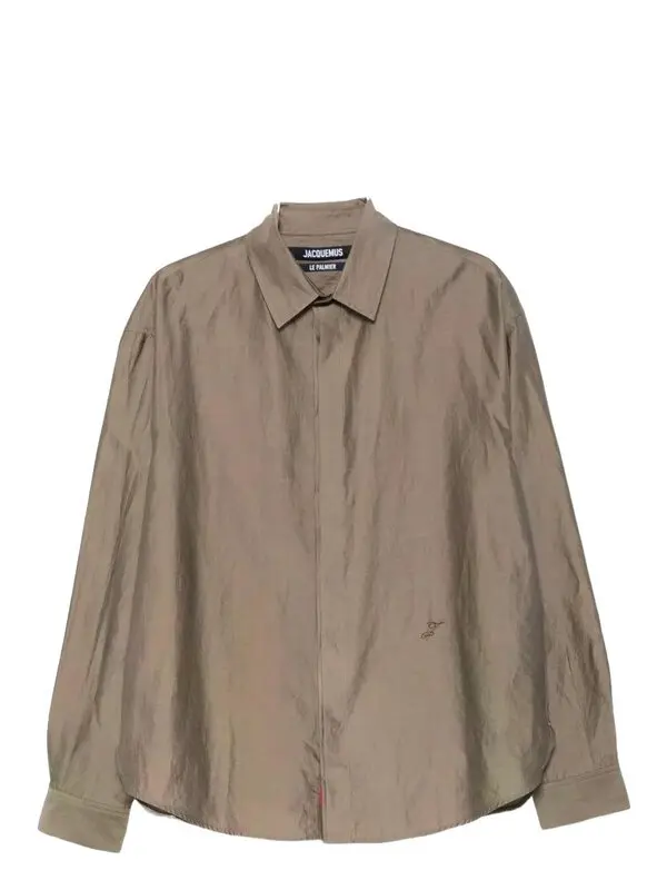 Jacquemus Logo-embroidered Concealed-fastening Shirt - Green