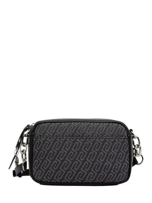 Liu Jo Medium Monogram-print Logo-plaque Cross-body Bag - Black